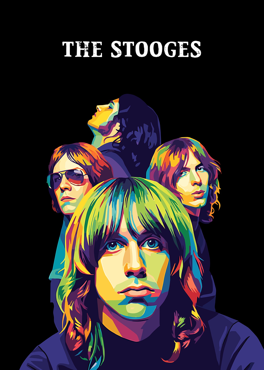 'The Stooges Band Colorful Portrait' Poster, picture, metal print ...
