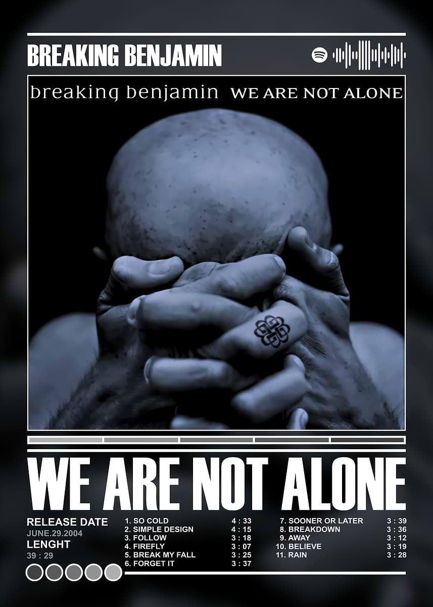 'Breaking Benjamin - We Are Not Alone' Poster, picture, metal print ...