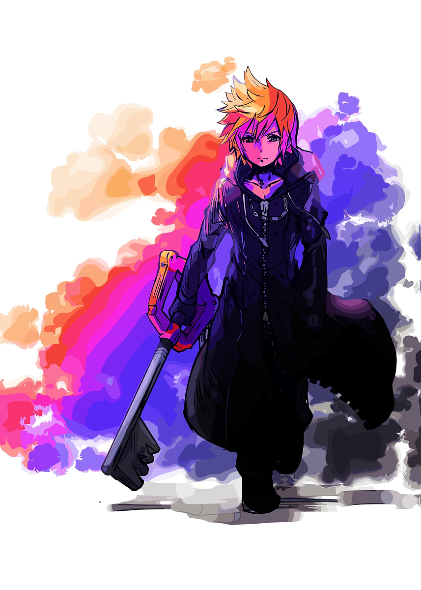 'Roxas Kingdom Hearts fan art' Poster, picture, metal print, paint by ...