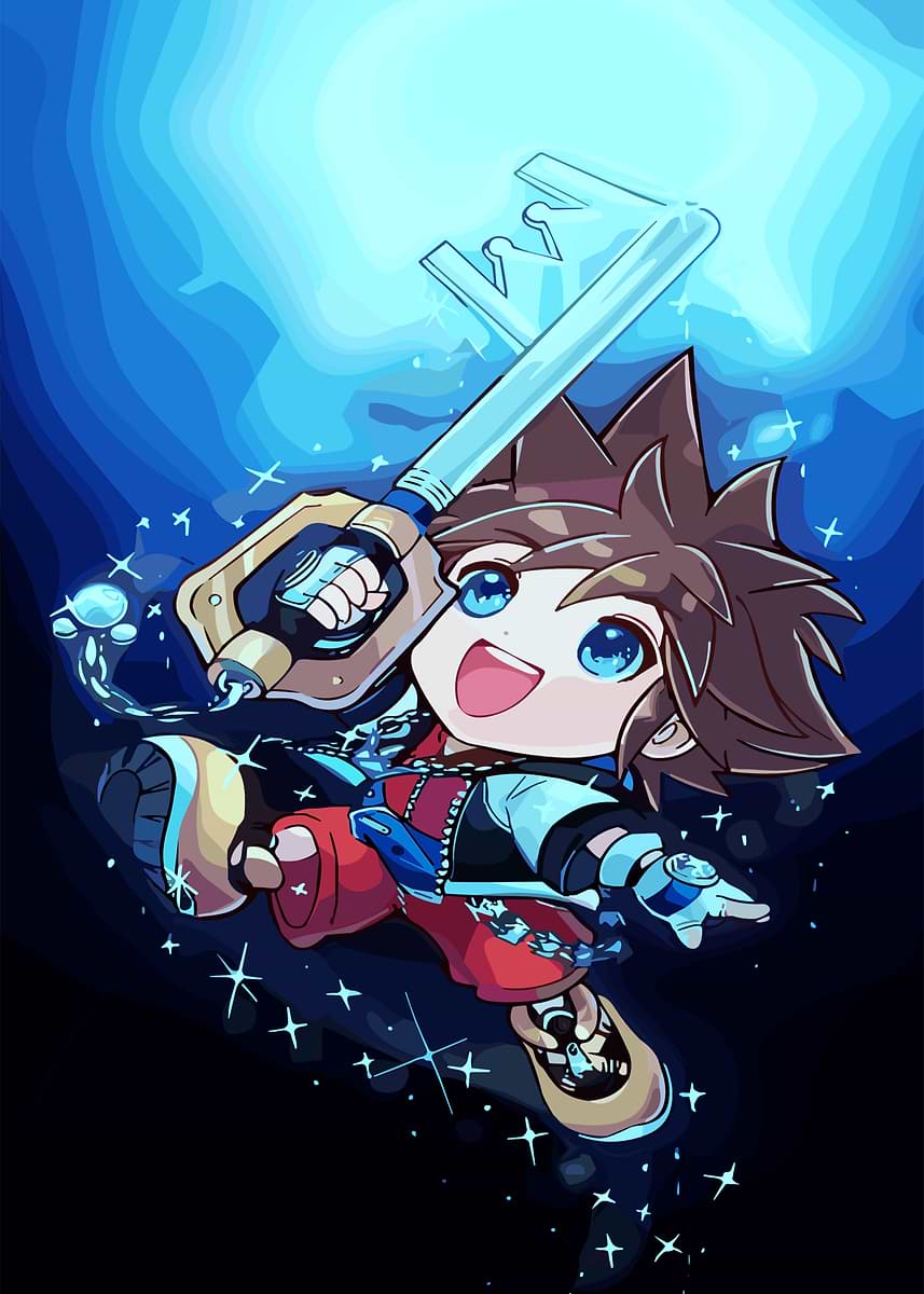 'Kingdom Hearts Sora Chibi Art' Poster, picture, metal print, paint by ...