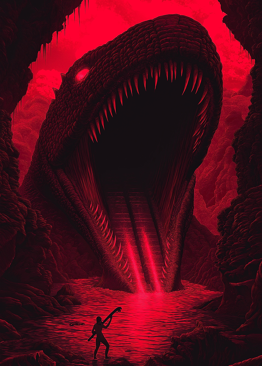 'Red Dragon's Maw' Poster, picture, metal print, paint by BINEDITS ...