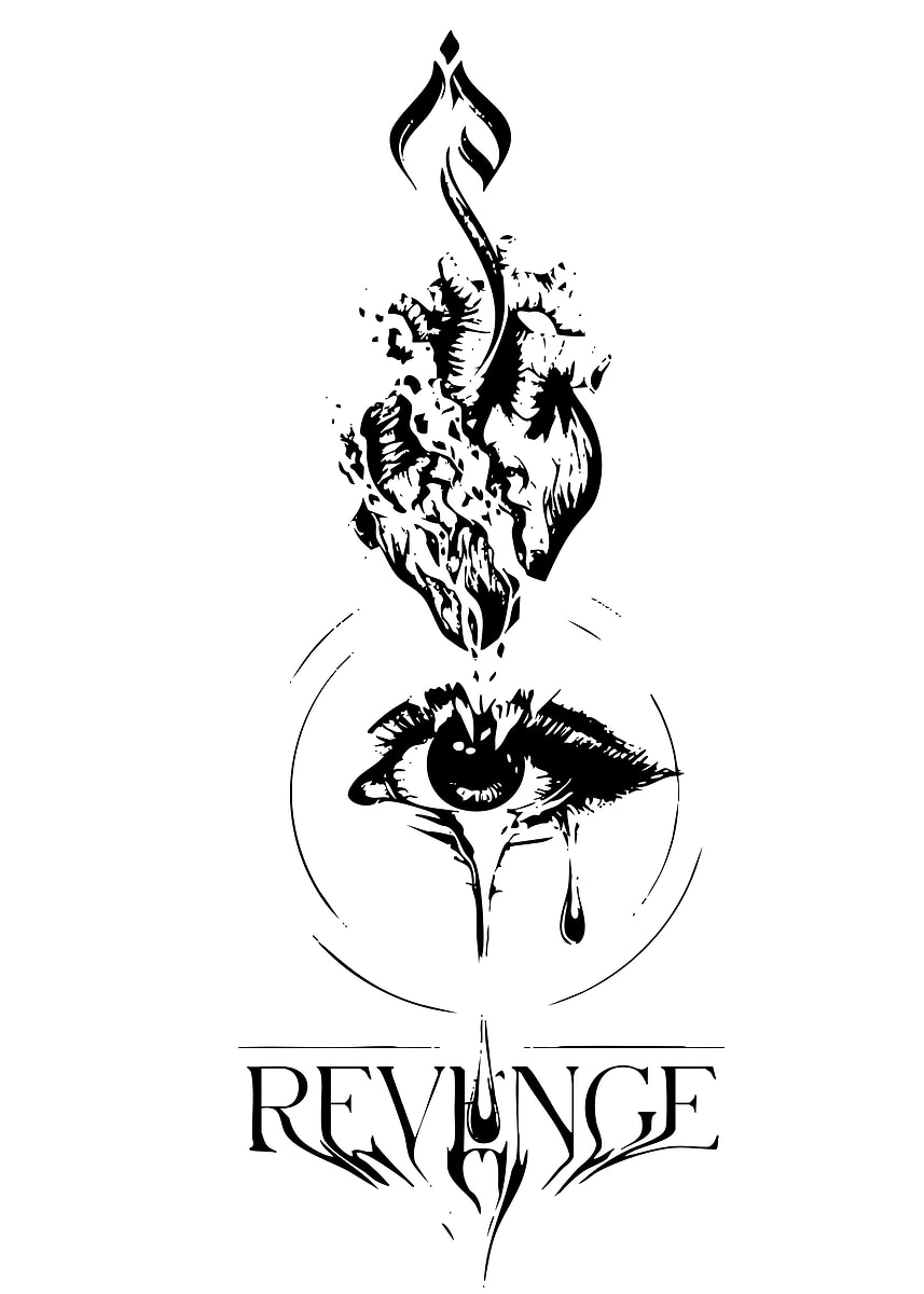 'Revenge: Heart, Eye, and Flame' Poster, picture, metal print, paint by ...