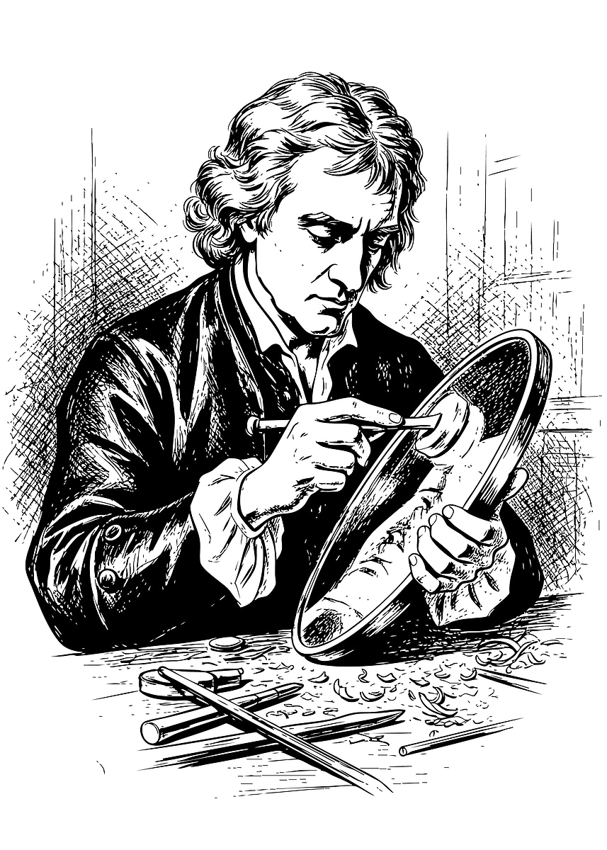 'Man Carving Intricate Design' Poster, picture, metal print, paint by ...