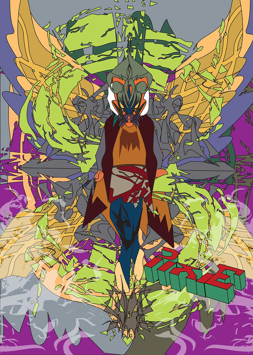 'Character in Abstract Half Gain Background' Poster, picture, metal ...