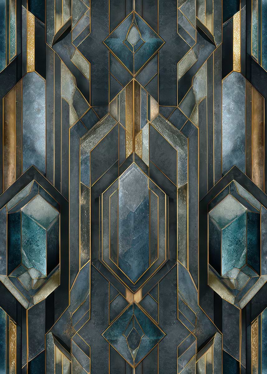 'Art Deco Geometric Pattern' Poster, picture, metal print, paint by ...