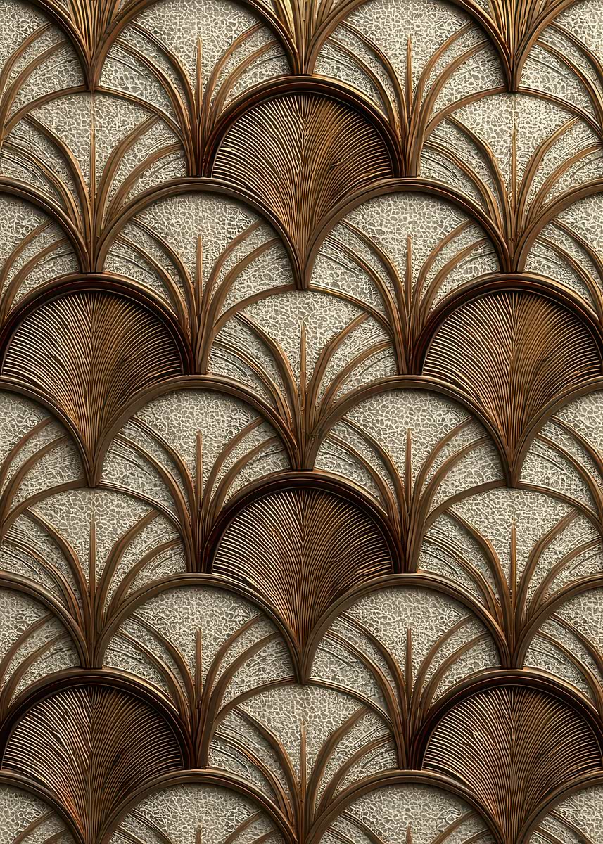 'Art Deco Fan Pattern' Poster, picture, metal print, paint by TESSERACT ...