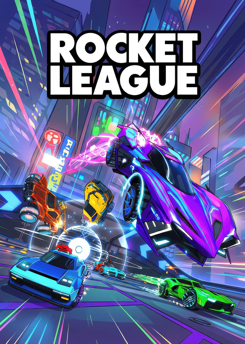 'Rocket League Game Cover Art' Poster, picture, metal print, paint by ...