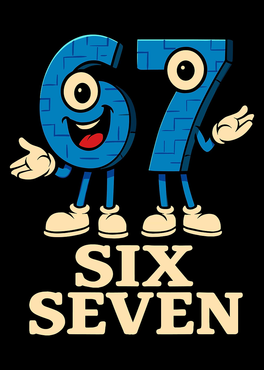 'Cartoon Number Sixty-Seven Illustration' Poster, picture, metal print ...