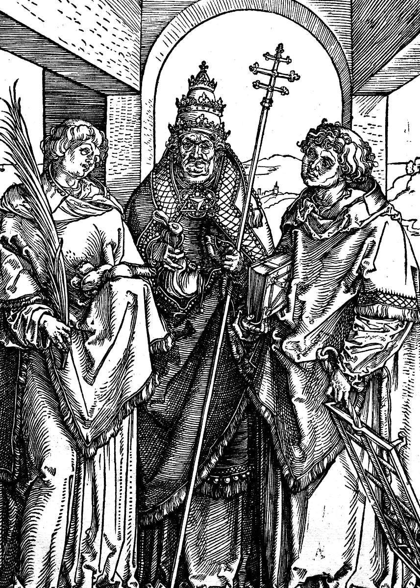 'Saints Stephen, Sixtus and Lawrence Albrecht Durer Engraving' Poster ...