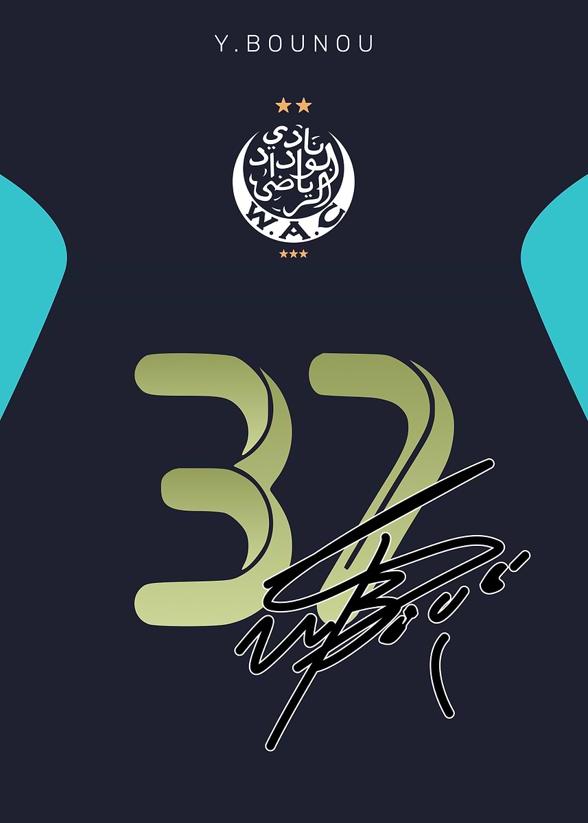 'Wydad Casablanca | Y. Bounou Soccer Jersey Design' Poster, picture ...