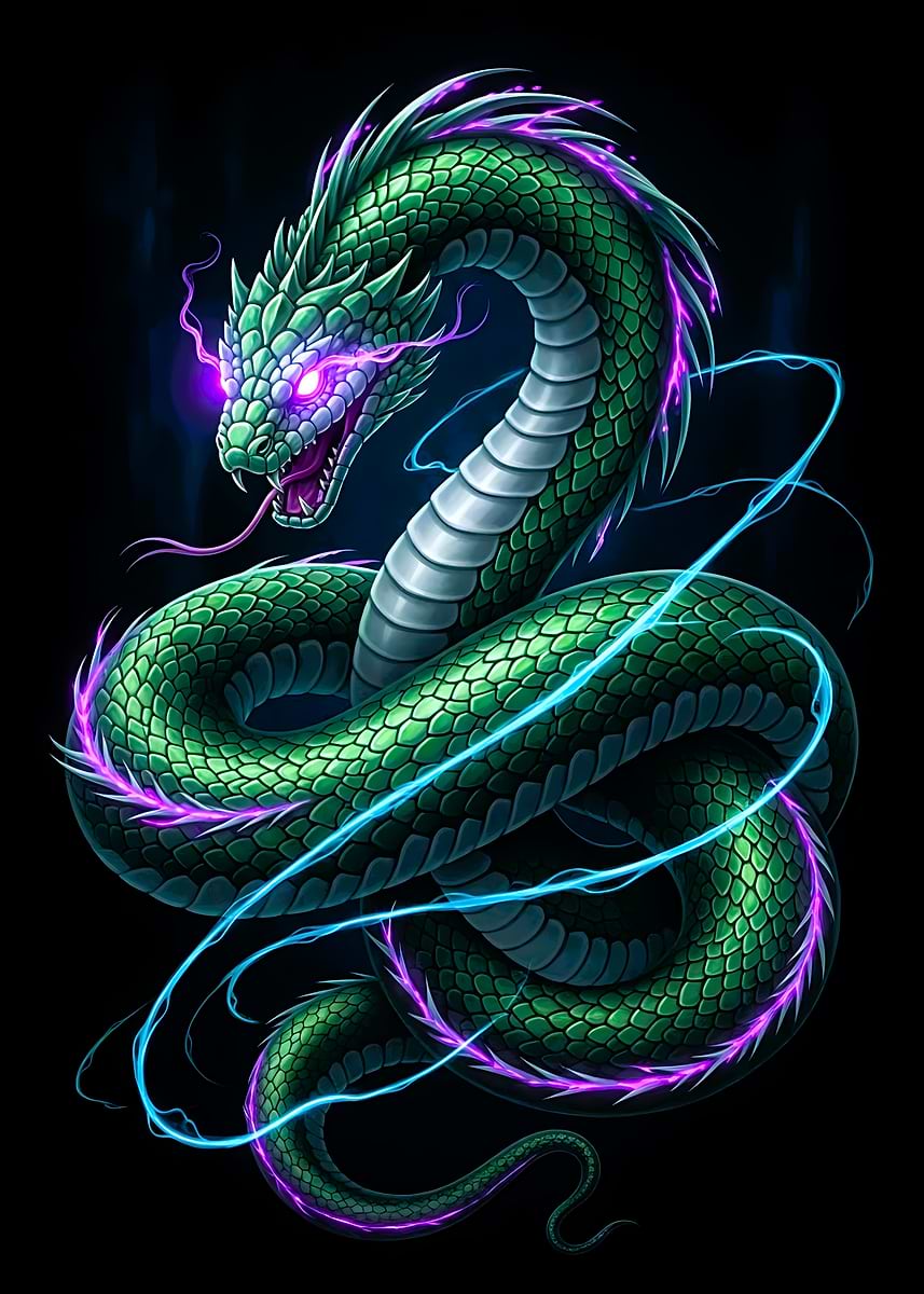'Mystical Green Dragon' Poster, picture, metal print, paint by CINEMO ...
