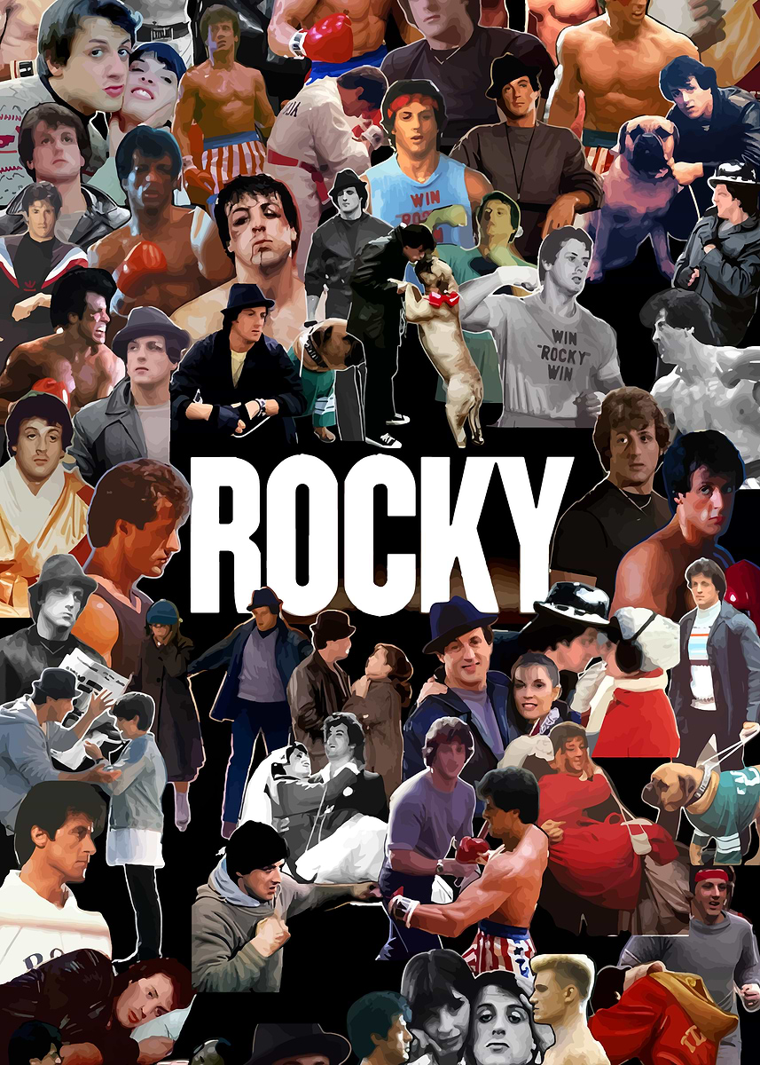 'Rocky Balboa Collage' Poster, picture, metal print, paint by Amelia ...