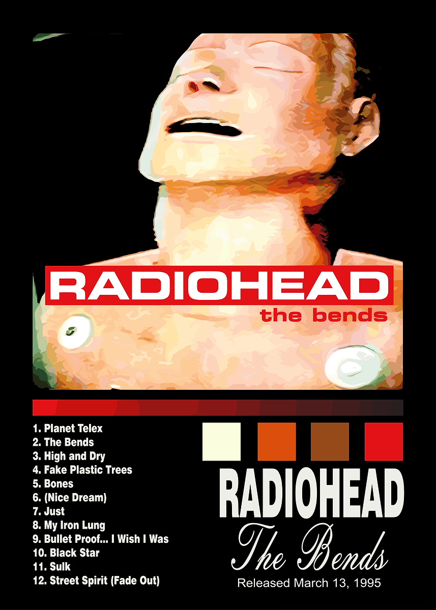 'Radiohead - The Bends Album Cover' Poster, picture, metal print, paint ...