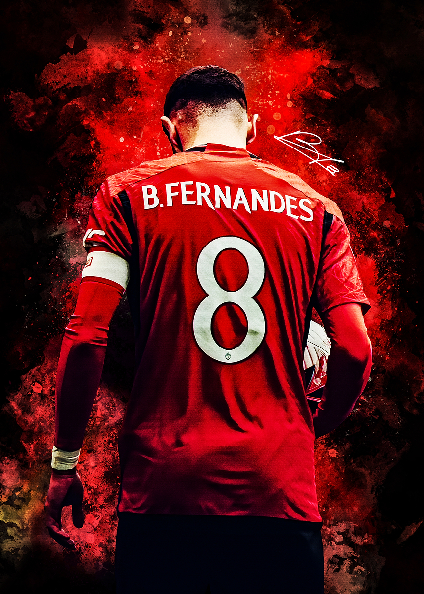 'Bruno Fernandes Soccer' Poster, picture, metal print, paint by ...