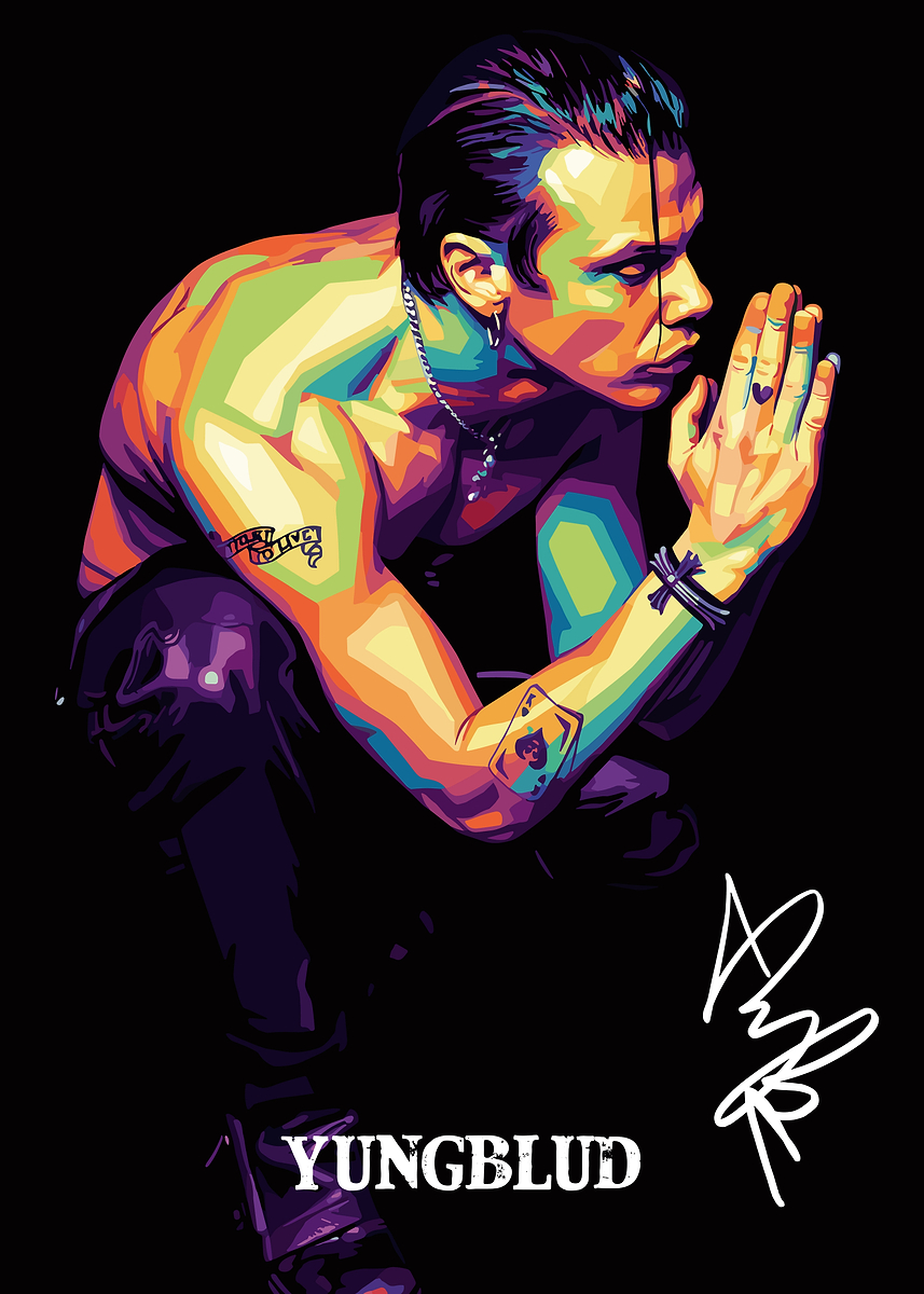 'Yungblud Colorful Portrait' Poster, picture, metal print, paint by Mus ...