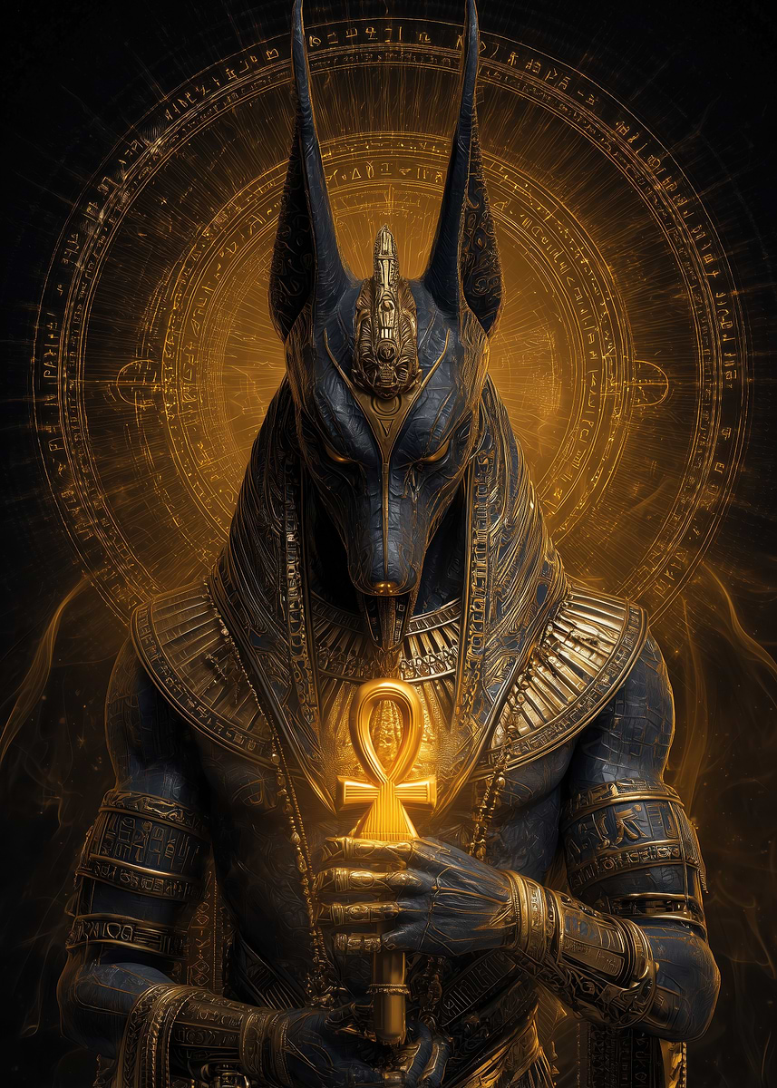 'Anubis Holding Ankh' Poster, picture, metal print, paint by TESSERACT ...