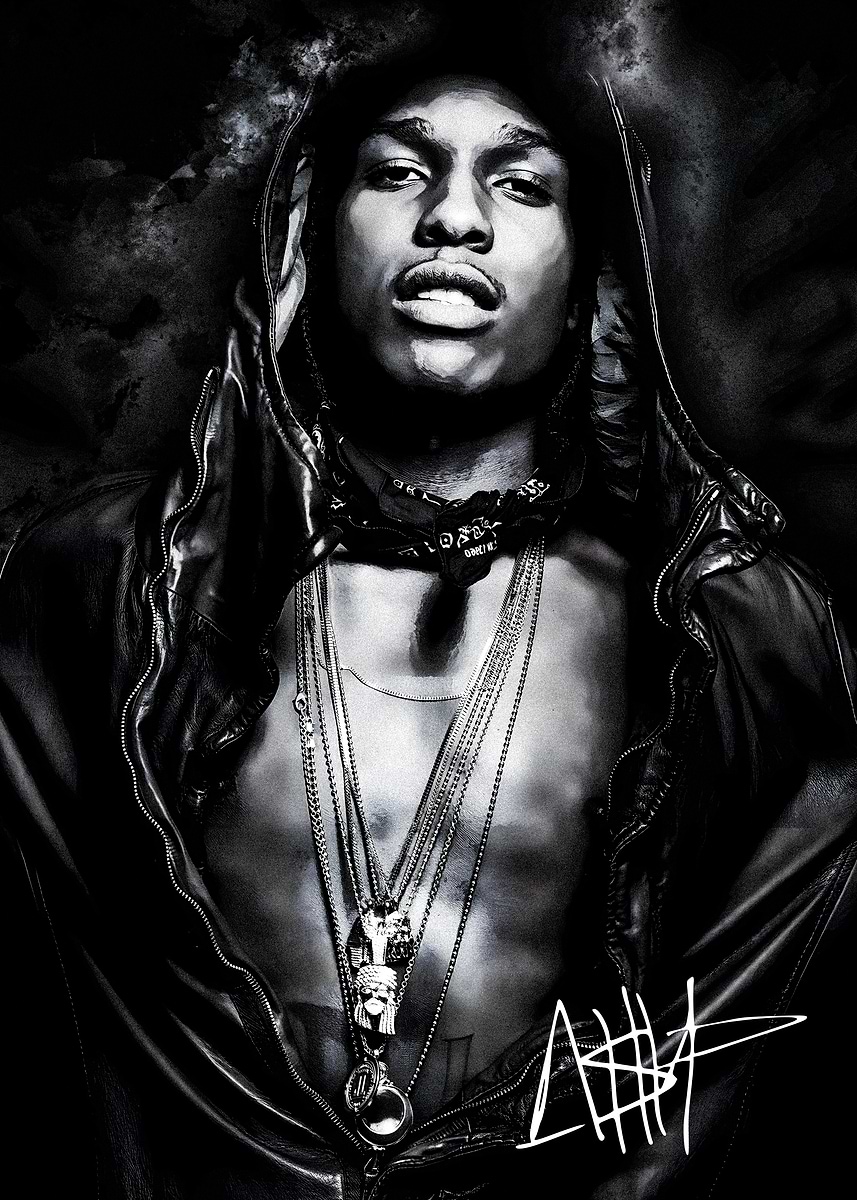 'ASAP Rocky Portrait' Poster, picture, metal print, paint by ...