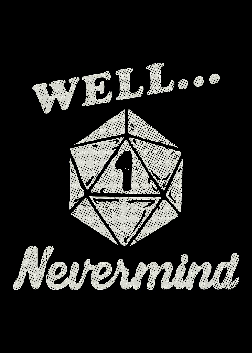 'Critical Fail D20 Poster, Funny Dungeons and Dragons Wall Art ...