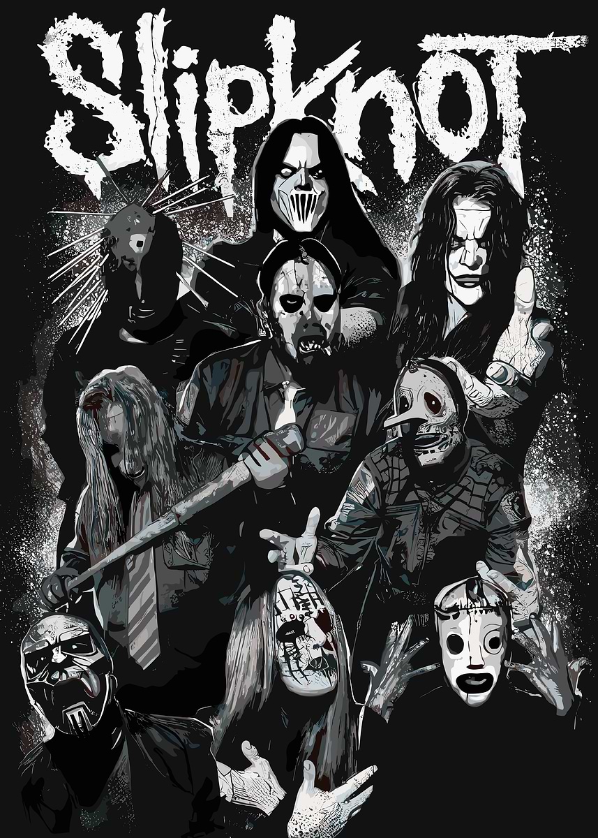 'Slipknot Band Members Portrait' Poster, picture, metal print, paint by ...