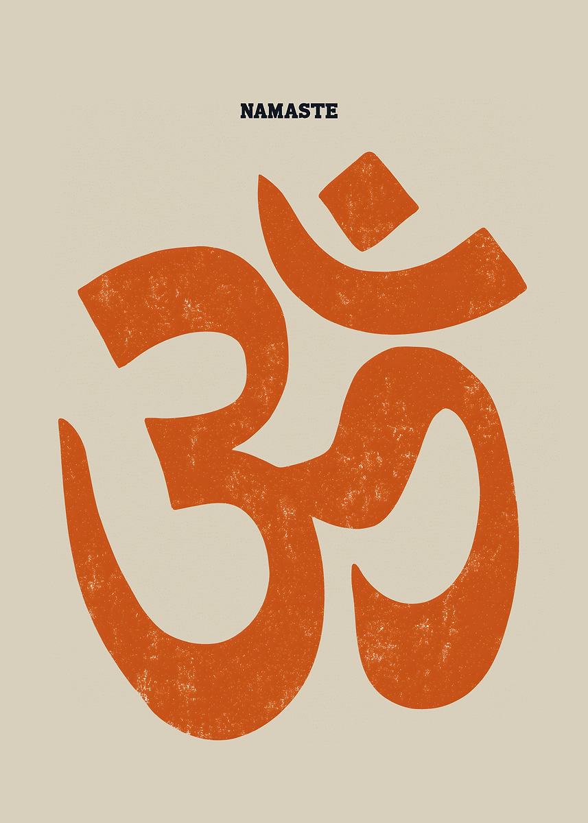 'Om Symbol with Namaste Text' Poster, picture, metal print, paint by ...