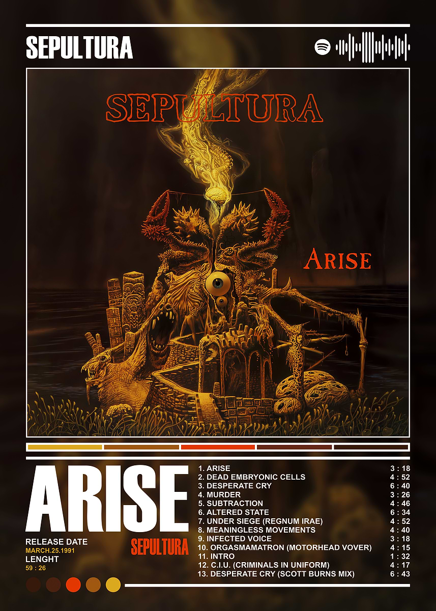 'Sepultura Arise Album Cover Poster' Poster, picture, metal print ...