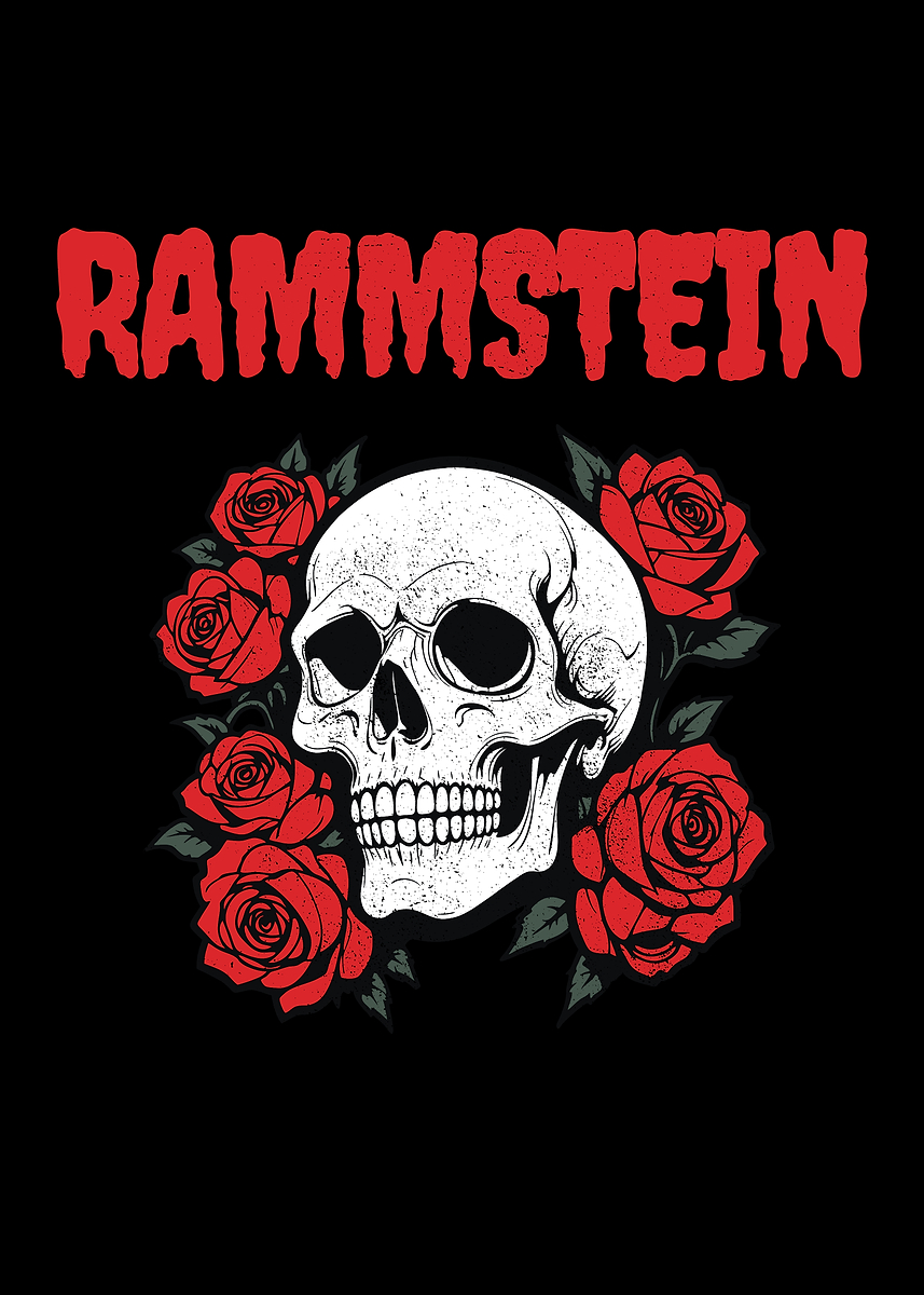 'Rammstein Skull and Roses' Poster, picture, metal print, paint by ...