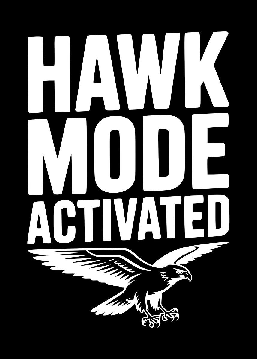 'Hawk Mode Activated Graphic' Poster, picture, metal print, paint by ...