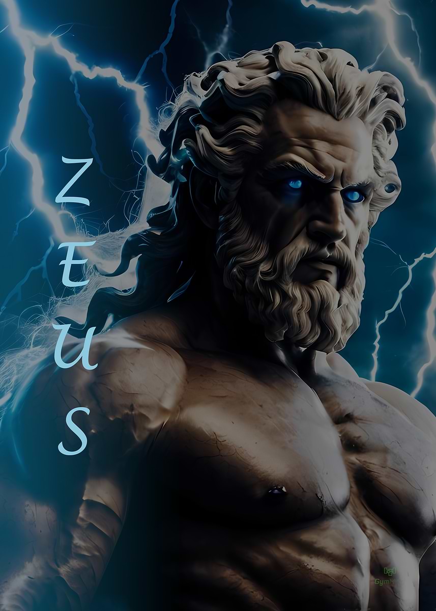 'Zeus' Poster, picture, metal print, paint by GymMind | Displate