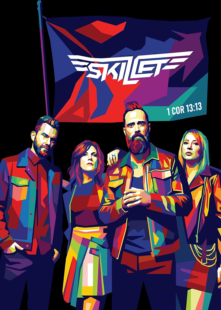 'Skillet Band Colorful Pop Art Portrait' Poster, picture, metal print ...