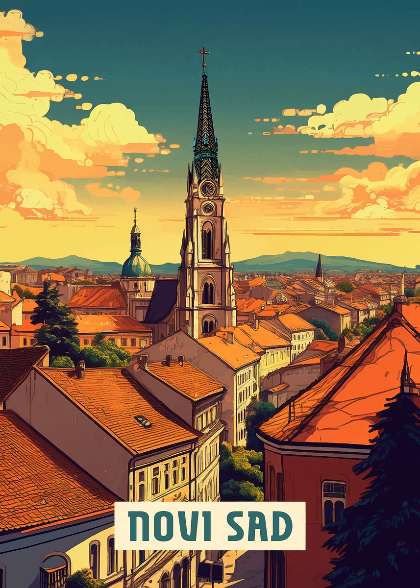 'Novi Sad' Poster, picture, metal print, paint by Bo Kev | Displate