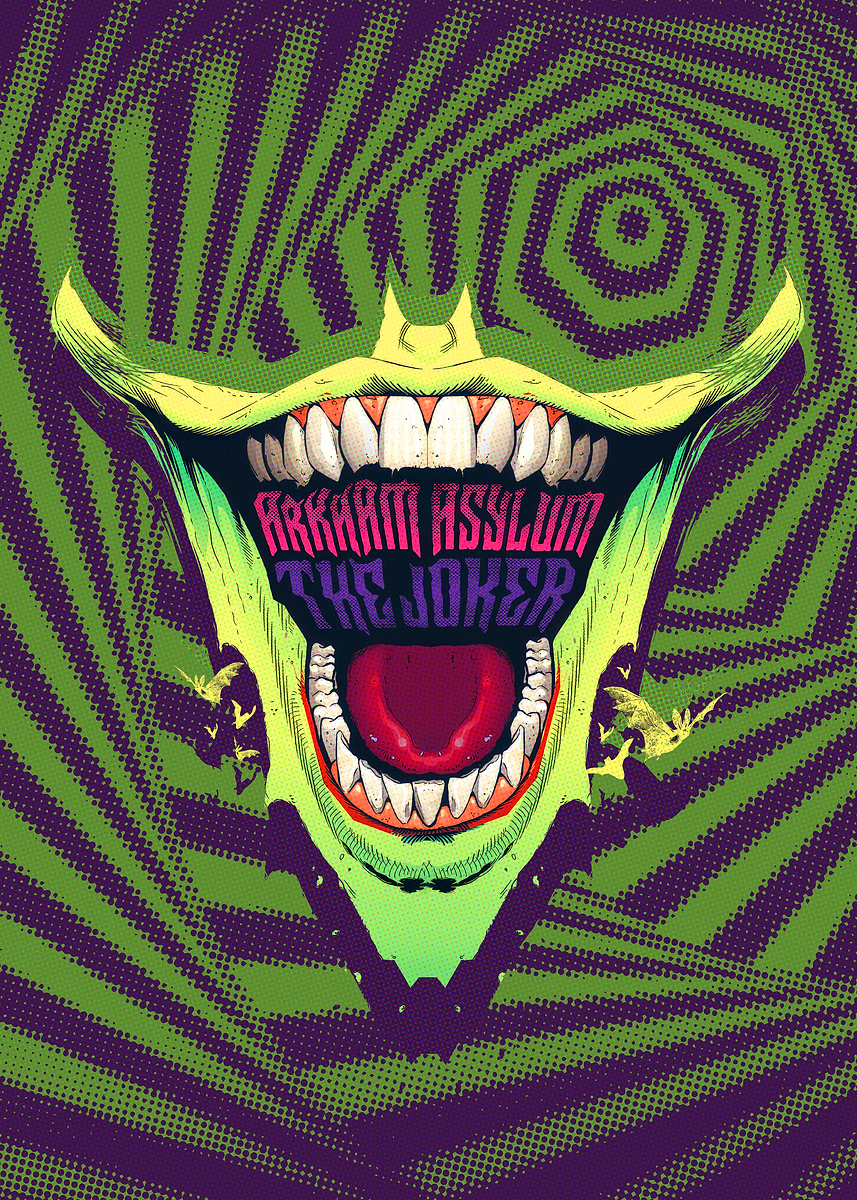 'Arkham Asylum's Twisted Grin' Poster, picture, metal print, paint by ...