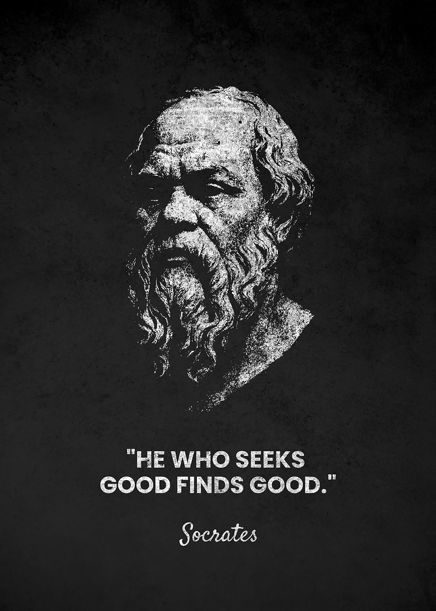 'Socrates Portrait with Good Quote' Poster, picture, metal print, paint ...