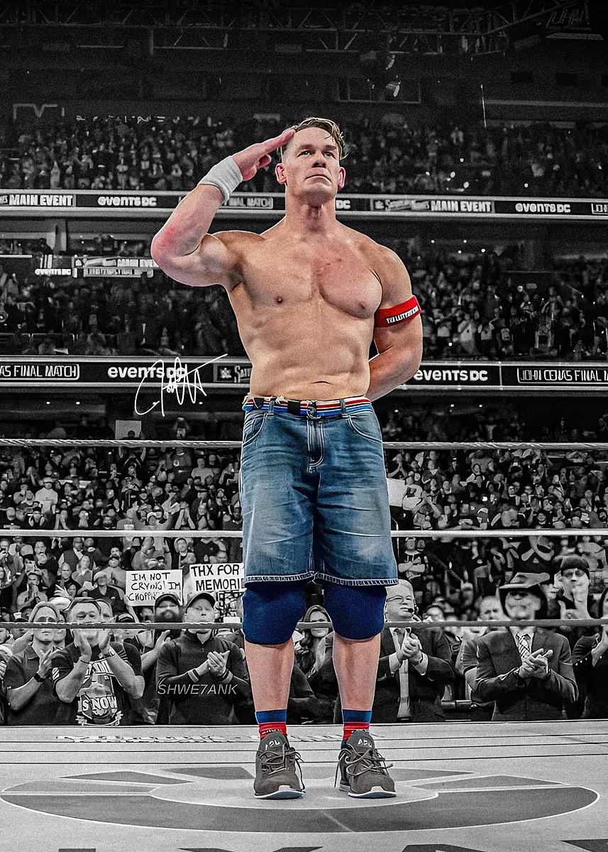 'John Cena Saluting in Wrestling Ring' Poster, picture, metal print ...