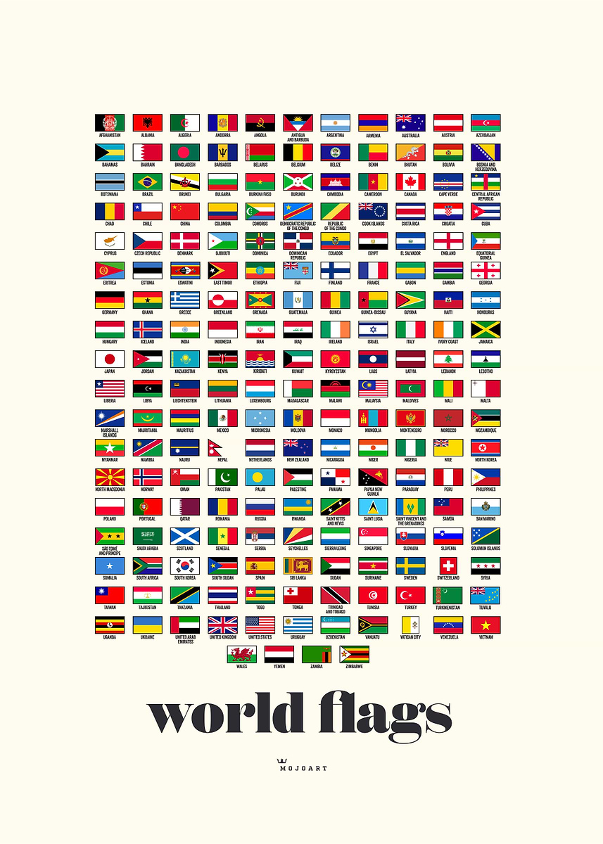 'World Flags Poster' Poster, picture, metal print, paint by MKmojoart ...