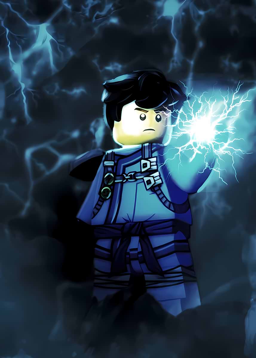 'Lego Ninjago Jay with Lightning Power' Poster, picture, metal print ...