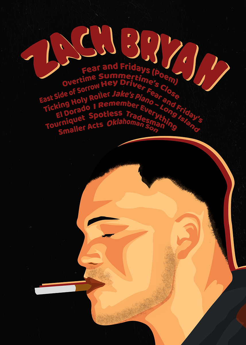 'Zach Bryan Album Cover Art' Poster, picture, metal print, paint by geeks holic | Displate