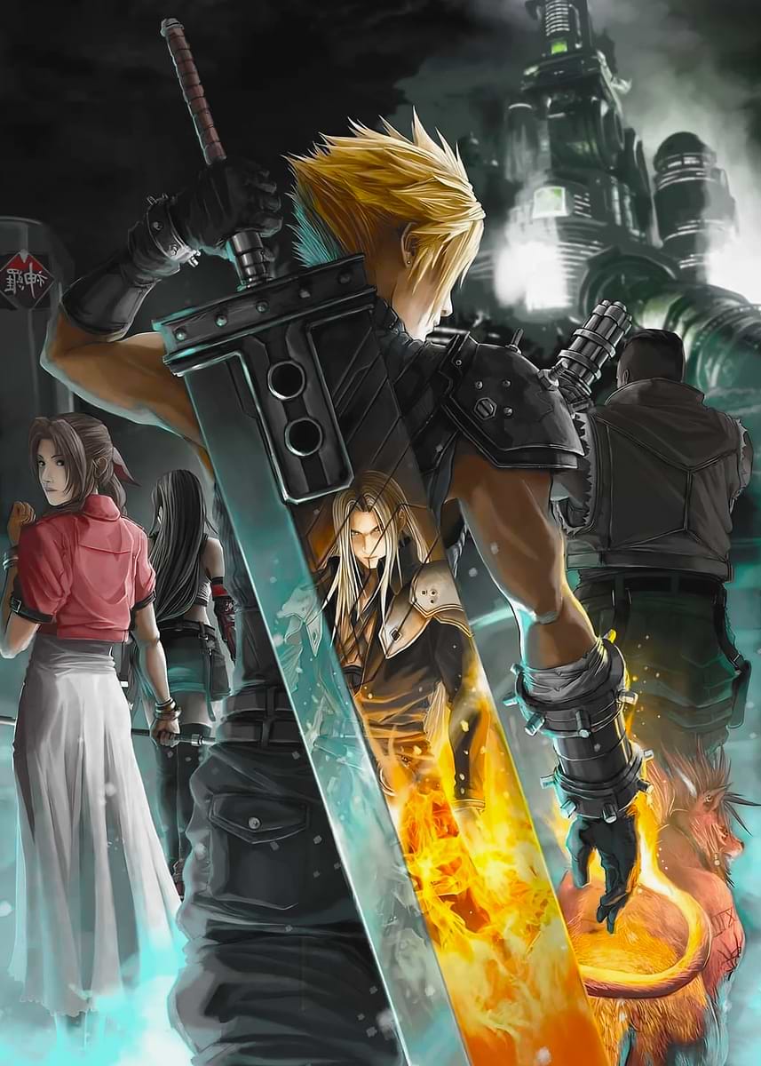 'cloud strife with buster sword' Poster, picture, metal print, paint by ...