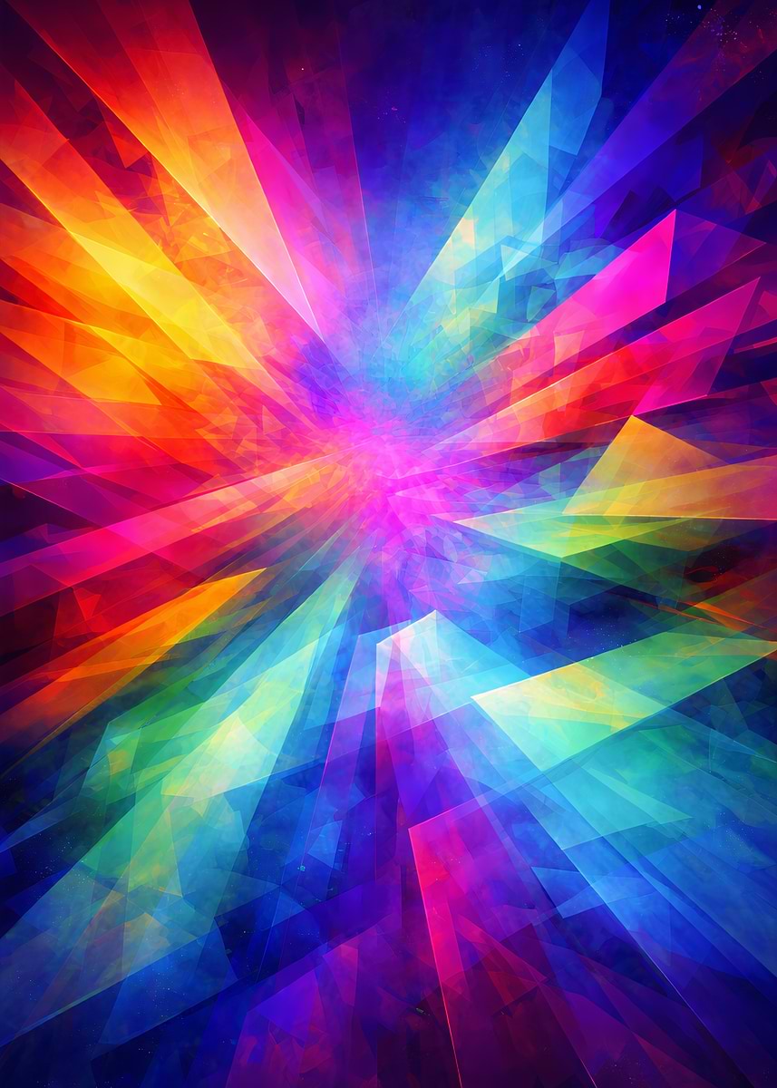 'Spectrum Burst Art | Vibrant Color Explosion' Poster, picture, metal ...