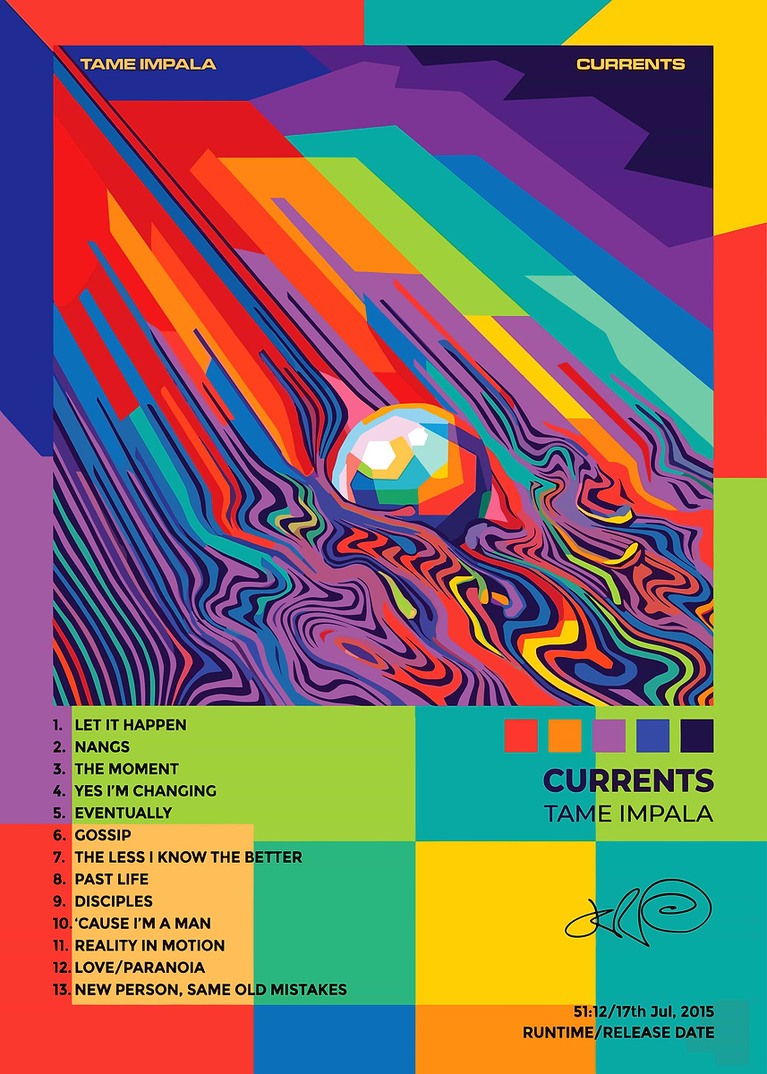 'Tame Impala Currents Album Cover Art' Poster, picture, metal print ...