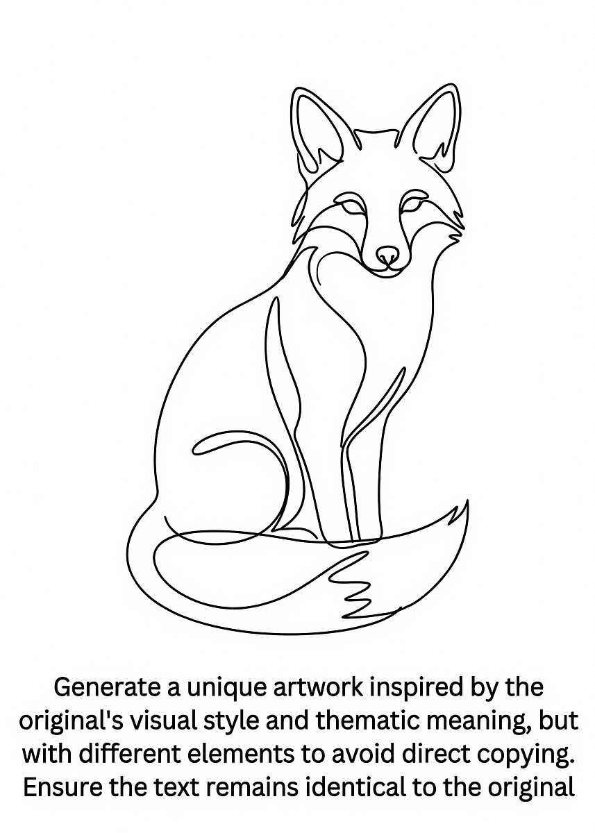 'Fox Line Art Illustration' Poster, picture, metal print, paint by ...