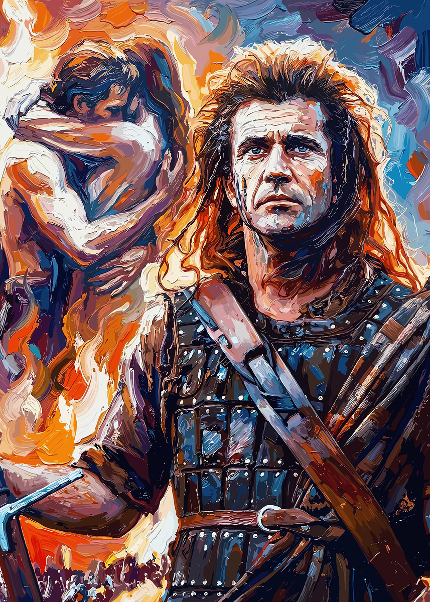 'Braveheart Painting: Mel Gibson as William Wallace' Poster, picture ...