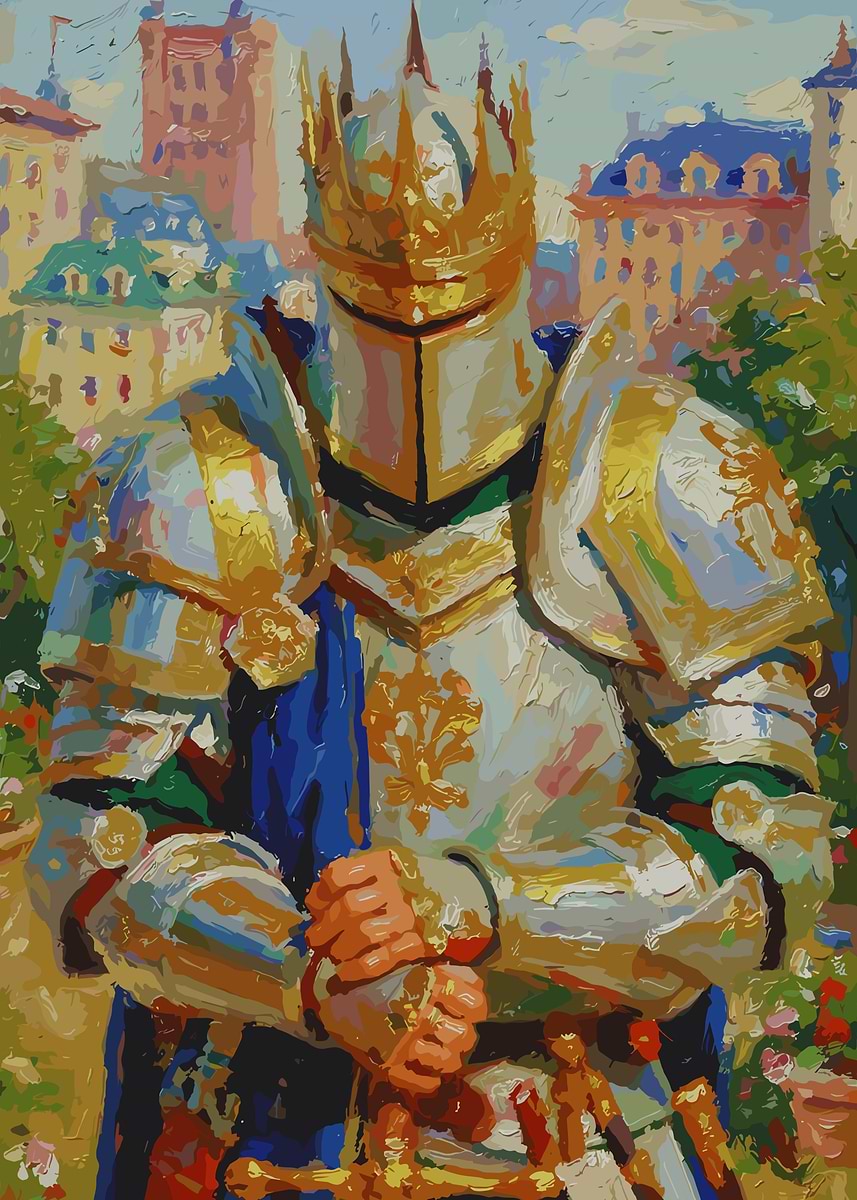 'Knight in Shining Armor Painting' Poster, picture, metal print, paint ...