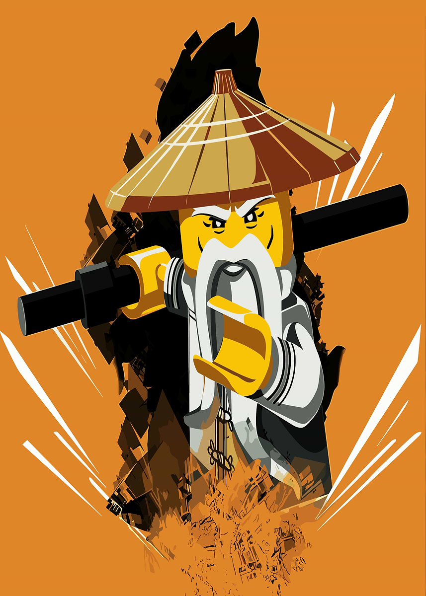 'Lego Ninjago Master Wu Illustration' Poster, picture, metal print ...
