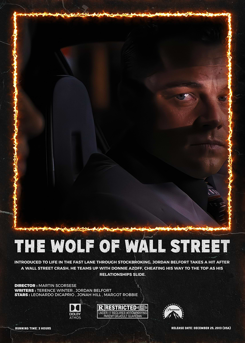 'The Wolf of Wall Street Movie Poster' Poster, picture, metal print ...