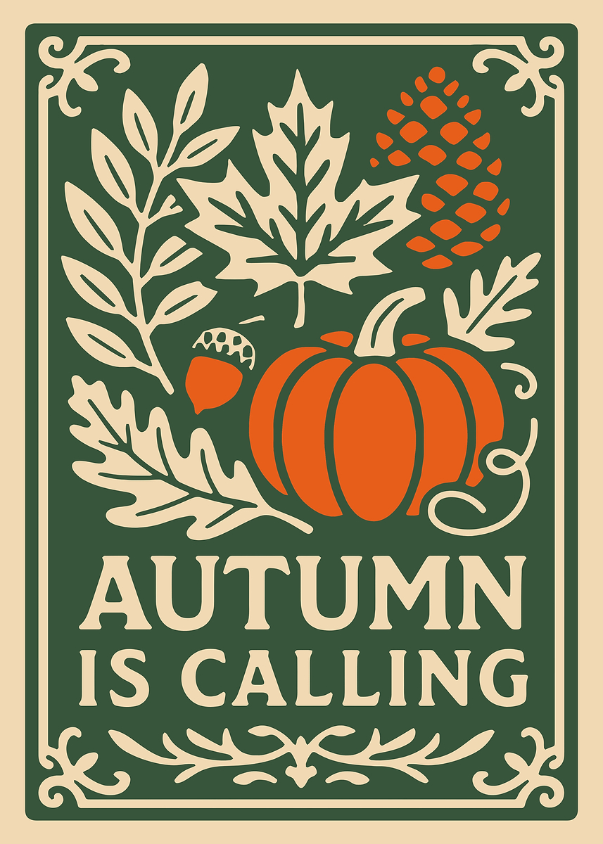 'Autumn Is Calling Illustration' Poster, picture, metal print, paint by ...