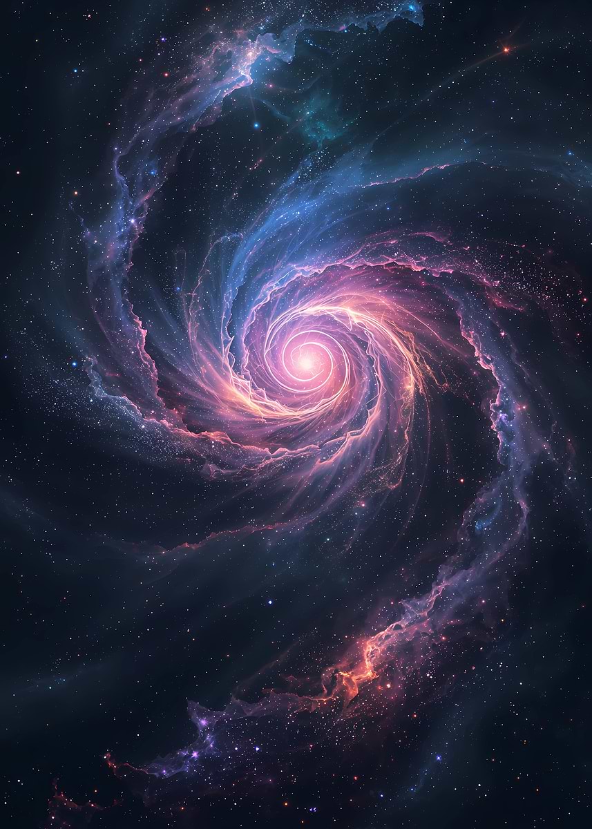 'Cosmic Spiral Galaxy Nebula Art' Poster, picture, metal print, paint ...