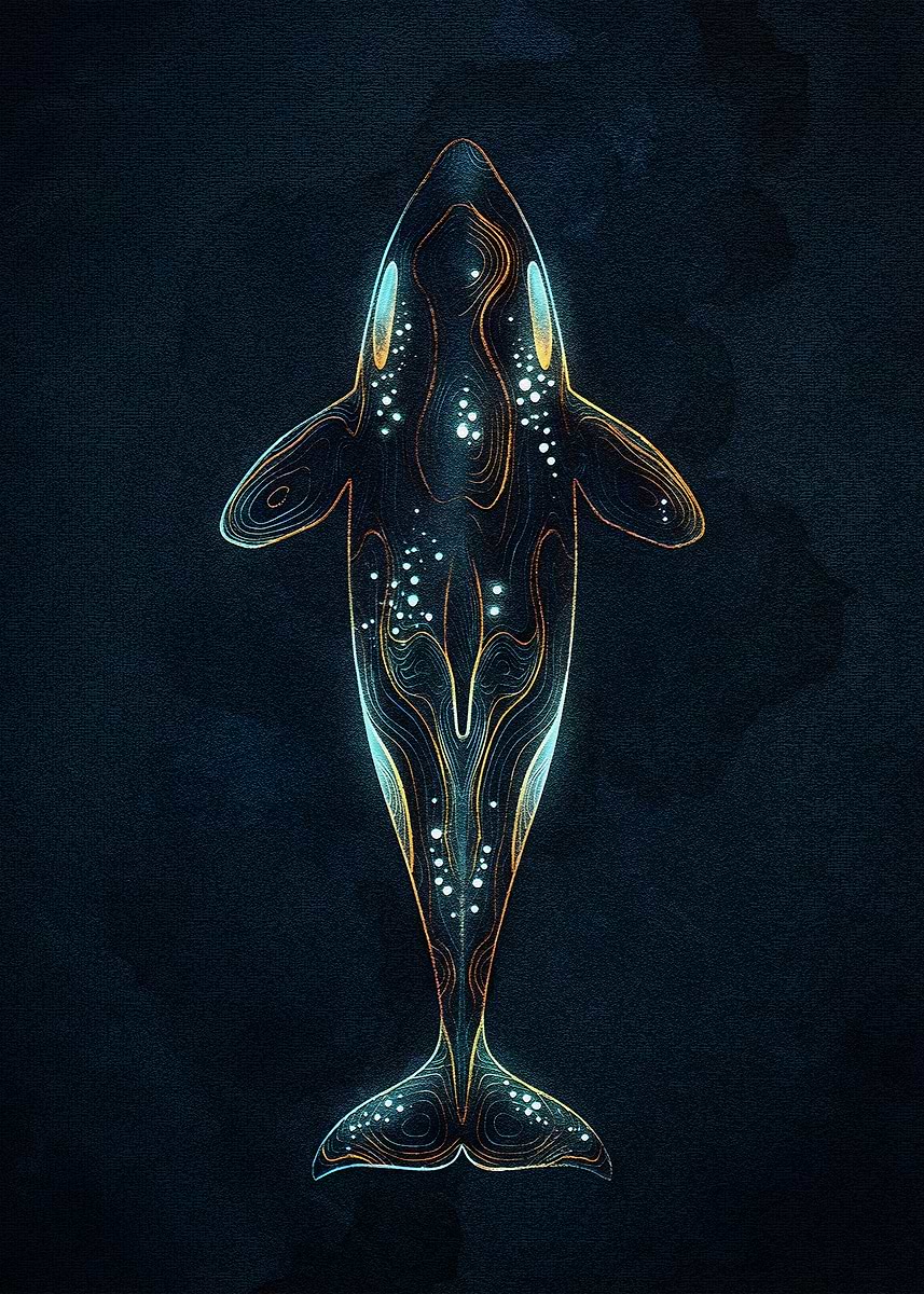 'Abstract Orca Whale Illustration' Poster, picture, metal print, paint ...