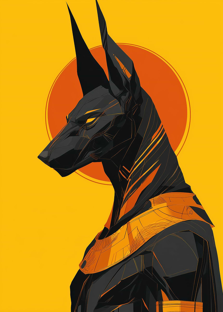 'Stylized Anubis Portrait' Poster, picture, metal print, paint by ...