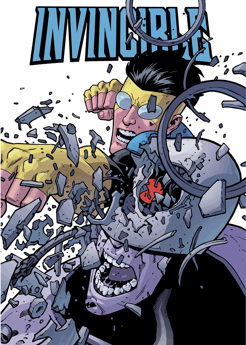 'Invincible Comic Book Fight Scene' Poster, picture, metal print, paint ...