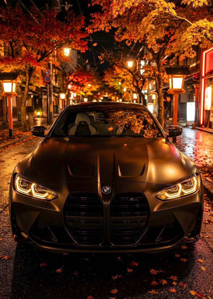 'BMW M4 Competition Night Autumn' Poster, picture, metal print, paint ...